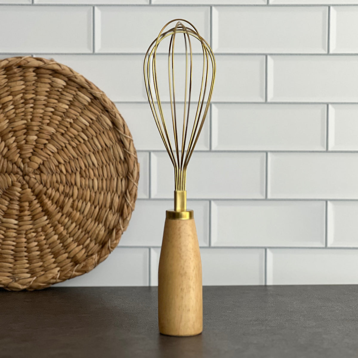 Gold Whisk, Wood Handle, Modern Twist – Lakehaus Gifts & Goods